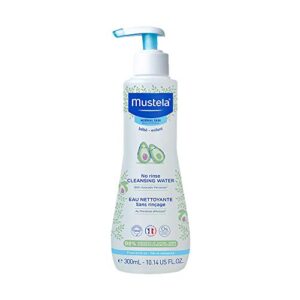 mustela baby cleansing water - no-rinse micellar water - with natural avocado & aloe vera - for baby's face, body & diaper â€“ 10.14 fl. oz. (pack of 1)