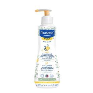 mustela baby nourishing cleansing gel – hair & body wash for dry skin - with natural avocado, cold cream & beeswax - 10.14 fl. oz.