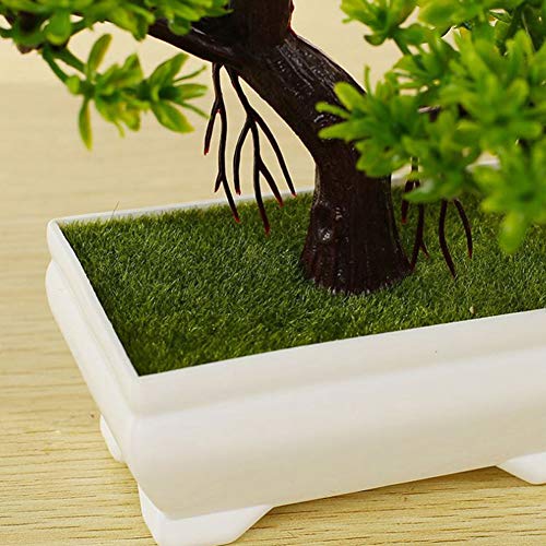 Artificial Bonsai Tree,Plastic Fake Plant Decoration Potted Artificial House Plants Guest-greeting Pine Bonsai Plant for Home Decoration Desktop Display