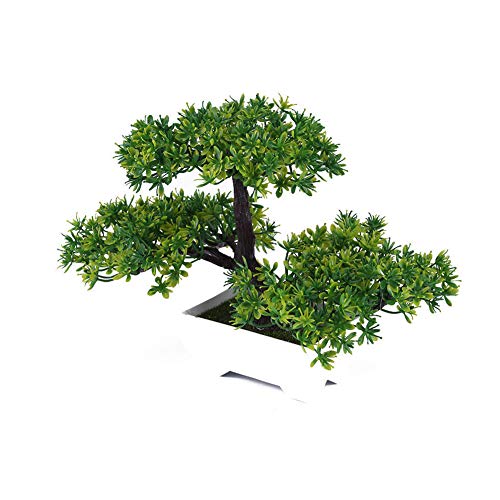 Artificial Bonsai Tree,Plastic Fake Plant Decoration Potted Artificial House Plants Guest-greeting Pine Bonsai Plant for Home Decoration Desktop Display