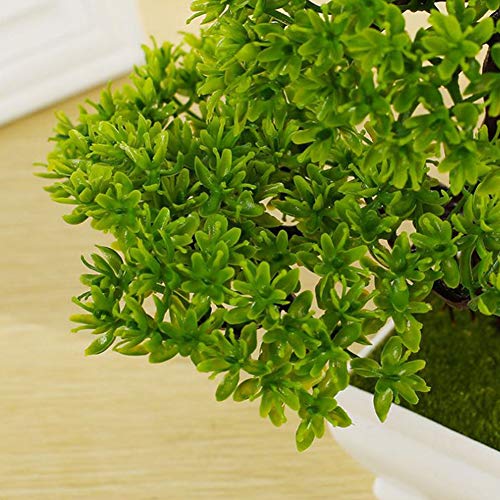 Artificial Bonsai Tree,Plastic Fake Plant Decoration Potted Artificial House Plants Guest-greeting Pine Bonsai Plant for Home Decoration Desktop Display