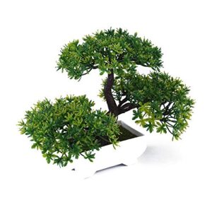 Artificial Bonsai Tree,Plastic Fake Plant Decoration Potted Artificial House Plants Guest-greeting Pine Bonsai Plant for Home Decoration Desktop Display