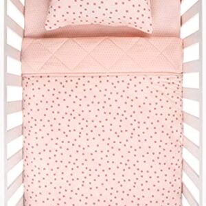 Ely's & Co. Baby Crib Bedding Sets for Girls — Perfect for Toddler Beds — 4 Piece Set Includes Crib Sheet, Quilted Blanket, Crib Skirt, and Baby Pillowcase — Pink Floral Design