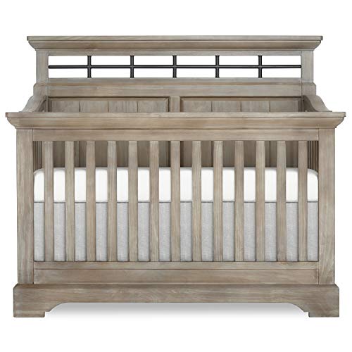 Evolur Empire 5 in 1 Convertible Crib with Metal Elements, Free Mattress