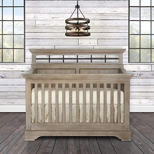 Evolur Empire 5 in 1 Convertible Crib with Metal Elements, Free Mattress