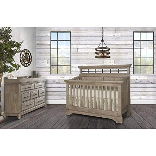 Evolur Empire 5 in 1 Convertible Crib with Metal Elements, Free Mattress