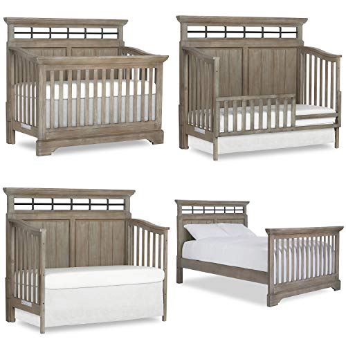 Evolur Empire 5 in 1 Convertible Crib with Metal Elements, Free Mattress