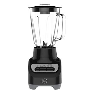 icucina countertop smoothie blender for kitchen with 48 oz glass jar, 700w professional glass blender for shakes and smoothies, frozen fruits, baby foods, 12-speed for mix, puree, ice crushing and easy clean, black, licuadoras