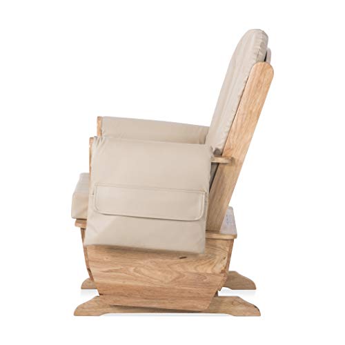 Foundations SafeRocker Standard Glider Rocker with Wood Base with Vinyl Cushion, Easy to Clean (Tan Vinyl)