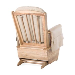 Foundations SafeRocker Standard Glider Rocker with Wood Base with Vinyl Cushion, Easy to Clean (Tan Vinyl)