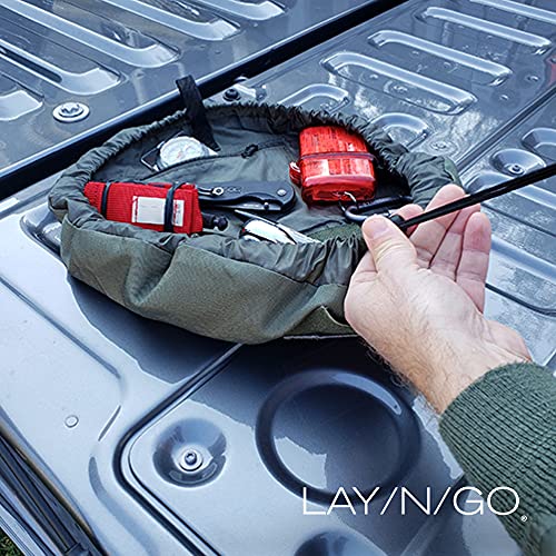 Lay-n-Go Defender Tactical Gear Accessory, Tool & Utility Storage Bag With Pockets for Travel, Military, First Responder, Survival and Outdoors, with a Durable Patented Design, 20 inch, Green