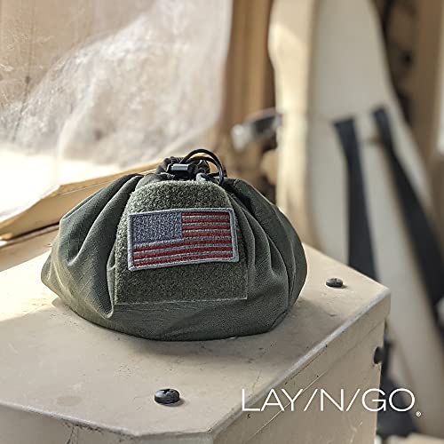 Lay-n-Go Defender Tactical Gear Accessory, Tool & Utility Storage Bag With Pockets for Travel, Military, First Responder, Survival and Outdoors, with a Durable Patented Design, 20 inch, Green