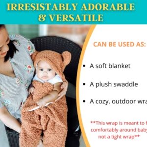 Kermode Teddy Bear Baby Swaddle Blanket - Plush Baby Swaddler for Newborns - Cute Infant Swaddle Wrap & Receiving Blanket - Perfect Gender Neutral Baby Shower & Registry Gift for Boy & Girl