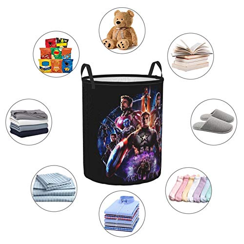 A-vengers Circular Hamper Dirty Clothes Handles Basket for Storage Organizer Storage Bin,Kids Room,Home Organizer,Nursery Storage,Baby Hamper,Durable With Printing