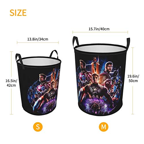 A-vengers Circular Hamper Dirty Clothes Handles Basket for Storage Organizer Storage Bin,Kids Room,Home Organizer,Nursery Storage,Baby Hamper,Durable With Printing