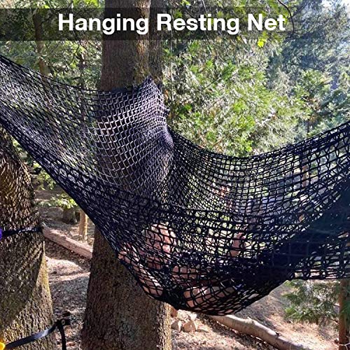 Jalunth Kids Playground Play Safety Net - Climbing Cargo Net Treehouse Accessories Outdoor Equipment Set Double Layers Heavy Duty Backyard Net Bridge for Tree House Tree Fort Back Yard (14.5' x 9.8')