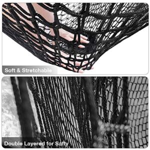 Jalunth Kids Playground Play Safety Net - Climbing Cargo Net Treehouse Accessories Outdoor Equipment Set Double Layers Heavy Duty Backyard Net Bridge for Tree House Tree Fort Back Yard (14.5' x 9.8')