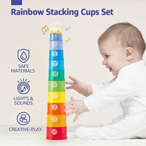 Stacking Toys for Toddlers 1-3 - Stacking Cups - Montessori Toys Baby Toys for 1 Year Old Toys for Boys Girls Toddler Toys Age 1-2 Numbers Shapes Patterns Learning Toys One Year Old Boy Birthday Gift