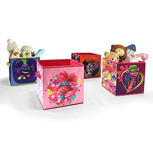 Idea Nuova DreamWorks Trolls 4 Pack Collapsible Storage Cube Set