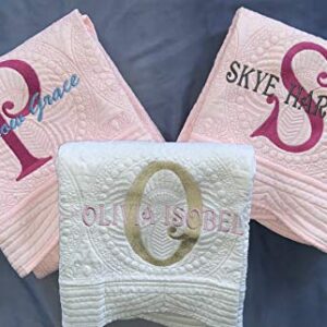 OllieByBeebz Personalized Baby Quilt Baby Blankets Monogrammed Blankets for Kids Baby Blankets for Boys Girls Embroidered Baby Gifts