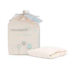 Naturepedic Organic Breathable Crib Mattress Cover, Removable Mattress Pad with Waterproof Layer for Baby and Toddler Bed, Standard Crib Size