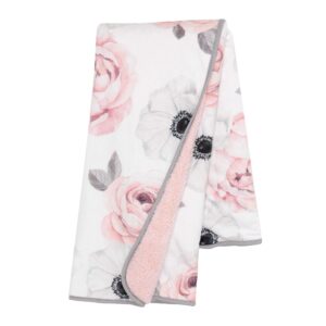 lambs & ivy floral garden watercolor floral pink ultra soft baby blanket