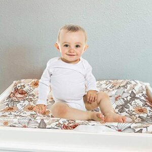 3PC Baby Changing Mat Cover Unisex Soft Changing Pad Cover Nappy Changing Travel Station Cover Fit for Any Standard Crib Changing Mat, Removable-32"x16"x4" （Just Cover）