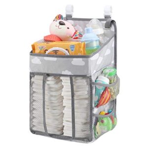 accmor hanging baby diaper caddy organizer, diaper stacker, baby crib hanging classified storage bag organizer for changing table, crib, playard or wall & nursery organization