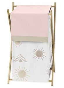 sweet jojo designs boho desert sun baby kid clothes laundry hamper - blush pink mauve gold taupe bohemian watercolor mountains southwest nature outdoors minimalist geometric