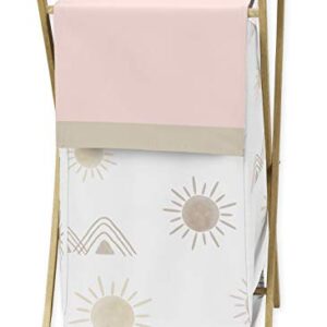 Sweet Jojo Designs Boho Desert Sun Baby Kid Clothes Laundry Hamper - Blush Pink Mauve Gold Taupe Bohemian Watercolor Mountains Southwest Nature Outdoors Minimalist Geometric