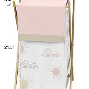 Sweet Jojo Designs Boho Desert Sun Baby Kid Clothes Laundry Hamper - Blush Pink Mauve Gold Taupe Bohemian Watercolor Mountains Southwest Nature Outdoors Minimalist Geometric