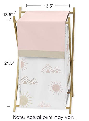 Sweet Jojo Designs Boho Desert Sun Baby Kid Clothes Laundry Hamper - Blush Pink Mauve Gold Taupe Bohemian Watercolor Mountains Southwest Nature Outdoors Minimalist Geometric