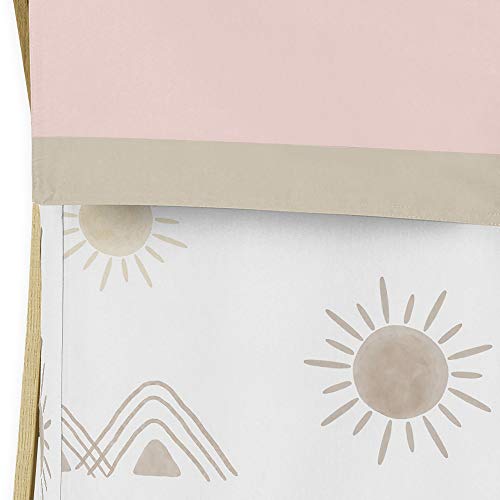 Sweet Jojo Designs Boho Desert Sun Baby Kid Clothes Laundry Hamper - Blush Pink Mauve Gold Taupe Bohemian Watercolor Mountains Southwest Nature Outdoors Minimalist Geometric