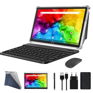 zonko tablet 10 inch 2 in 1 4g phone tablet with dual sim slot, 4gb+64gb storage(support 512gb expand), octa-core processor,13mp camera, wifi android tablet with keyboard mouse stylus(gray) 1