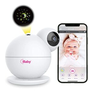 ibaby m8 2k smart baby monitor, 355° pan 110° tilt and 2-way talk, video baby monitor with crying and motion alerts, moonlight projector, temperature/humidity alerts, for ios/android