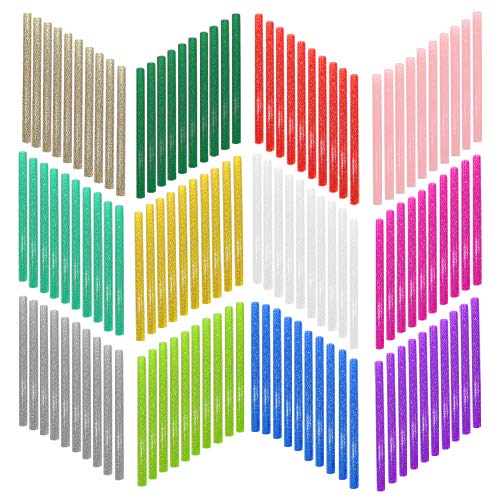 Glitter Hot Glue Gun Glue Sticks 120 PCS 12 Colors Mini Glue Sticks 7mm 100mm Glitter Glue Gun Sticks