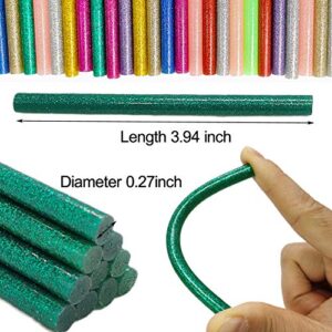 Glitter Hot Glue Gun Glue Sticks 120 PCS 12 Colors Mini Glue Sticks 7mm 100mm Glitter Glue Gun Sticks