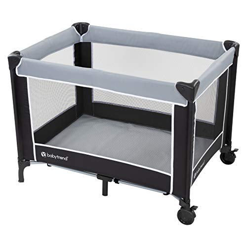 Baby Trend Portable Playard with Bassinet, Twinkle Grey