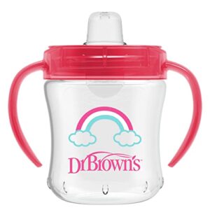 dr. brown's transition sippy cup with soft spout - pink - 6oz - 6m+