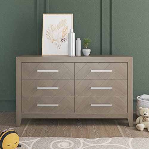 Child Craft Kieran 6 Drawer Double Dresser, Crescent Gray