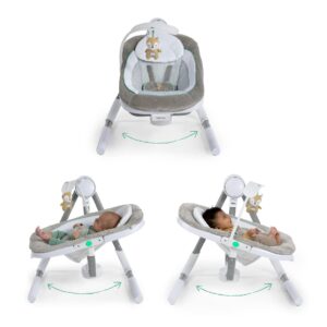 Ingenuity Anyway Sway 5-Speed Multi-Direction Portable Foldable Baby Swing & Infant Seat with Vibrations, Nature Sounds, 0-9 Months 6-20 lbs (Ray)