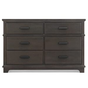 Delta Children Simmons Kids Asher 6 Drawer Dresser with Changing Top, Fully Assembled Rustic, Greenguard Gold Certified, Rustic Grey