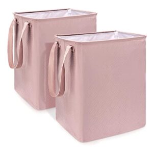 2 pack laundry basket, noble duck 65l collapsible foldable laundry hamper with handles for dirty clothes, toys organizer, pink laudry basket for baby girls