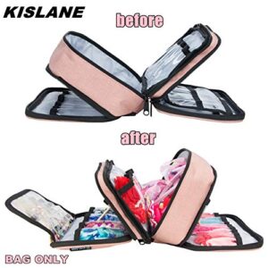 KISLANE Baby Girl Hair Accessories Storage Bag, Soft Headbands Holder, Barrette, Bows, Hair Ties, Pins, Clips Storage Bag for Girls, Baby Mittens Storage Travel Bag with Multi-Compartment