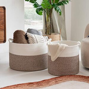 indressme large linen basket (set of 2)-baby nursery basket laundry hamper