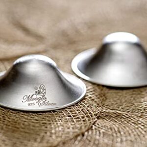 The Original Silver Nursing Cups - Nipple Shields for Nursing Newborn - Newborn Essentials Must Haves - Nipple Covers Breastfeeding - 925 Silver (2 Count (Pack of 1))