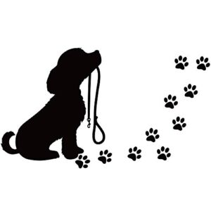 fencosyn dog paw prints vinyl wall decal removable pet stickers for kids boys girls baby nursery bedroom decor