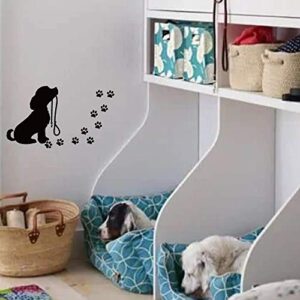 Fencosyn Dog Paw Prints Vinyl Wall Decal Removable Pet Stickers for Kids Boys Girls Baby Nursery Bedroom Decor