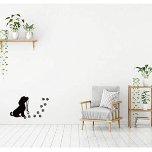 Fencosyn Dog Paw Prints Vinyl Wall Decal Removable Pet Stickers for Kids Boys Girls Baby Nursery Bedroom Decor