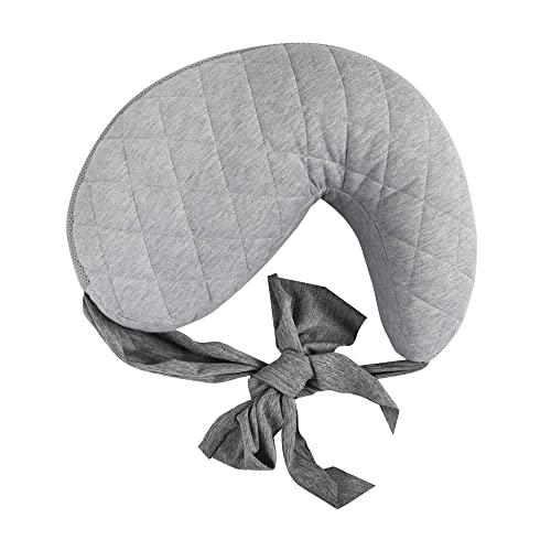 Boppy Anywhere Support Nursing Pillow, Soft Gray Heathered with Stretch Belt that Stores Small, Breastfeeding and Bottle-feeding Support at Home and for Travel, Plus Sized to Petite, Machine Washable